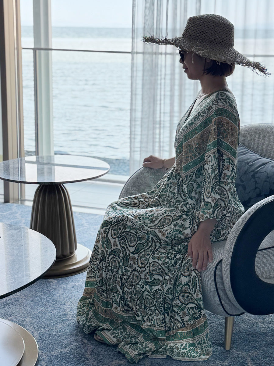 romy by the sea(ルーミーバイザシー)大人花柄ペイズリーマキシワンピース | リゾートワンピース通販CANBE（キャンビー）